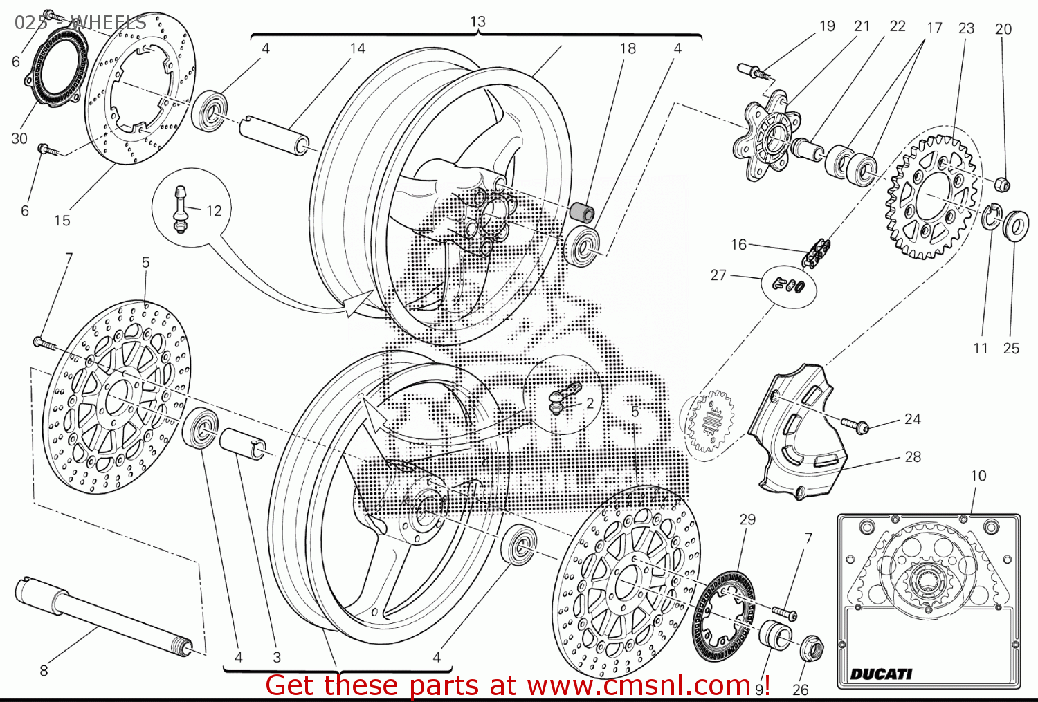 Ducati MR696 2013 MY13 (MONSTER 696 ABS) D030-00013 025 - WHEELS - buy ...