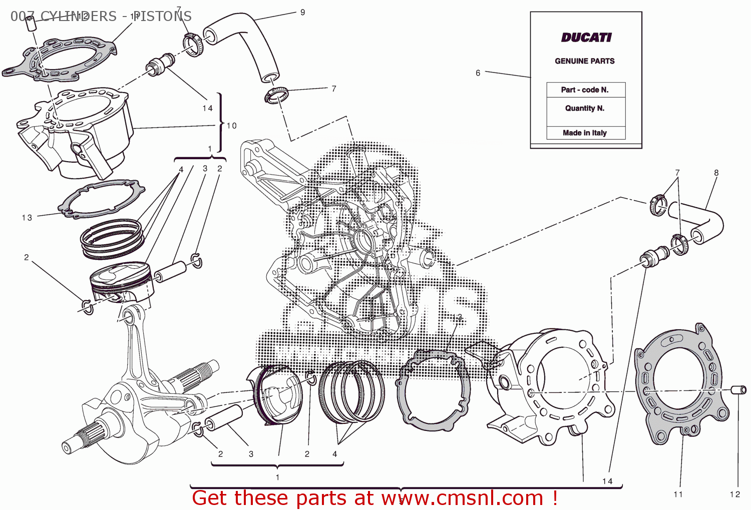 Ducati MTS1200 2011 EU (MULTISTRADA 1200) 9151-3161A 007 CYLINDERS ...