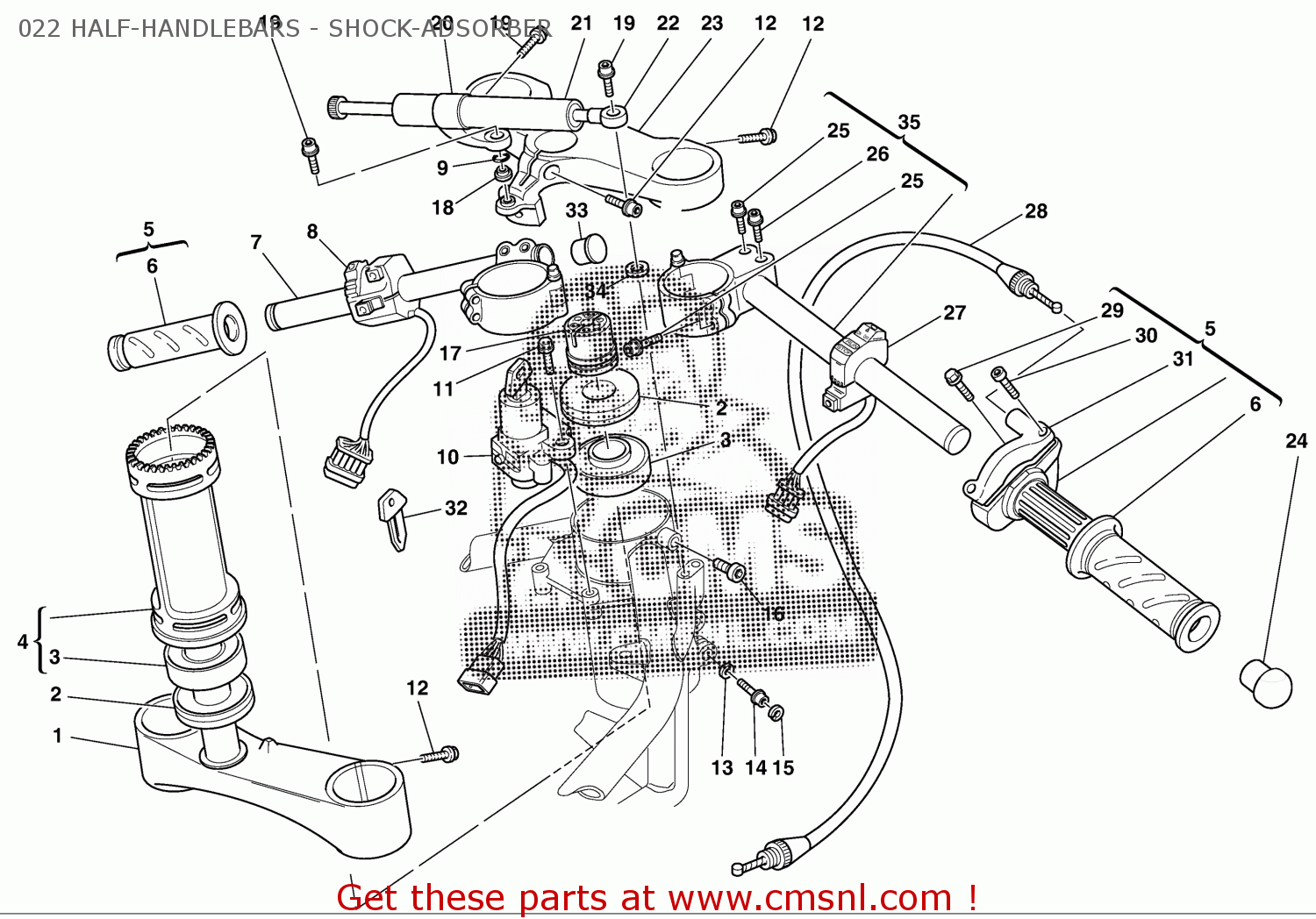 Ducati SBK748S 2002 USA (SUPERBIKE 748S) 9151-1031C 022 HALF-HANDLEBARS ...