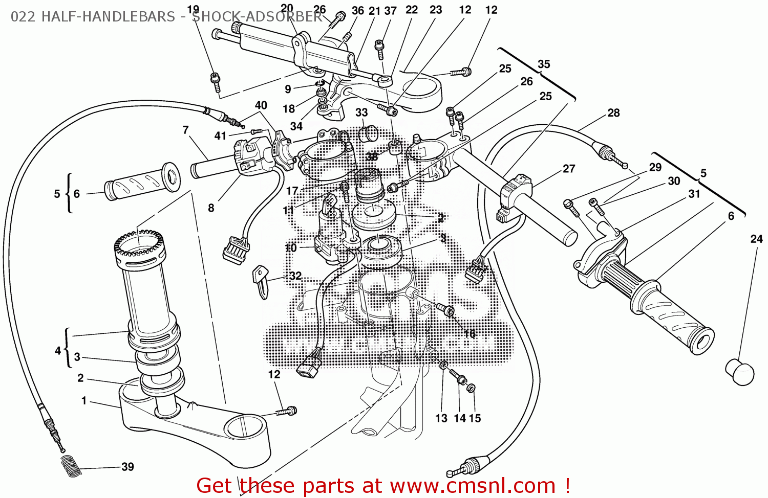 Ducati SBK996R 2001 EU (SUPERBIKE 996R) 9151-1231B 022 HALF-HANDLEBARS ...