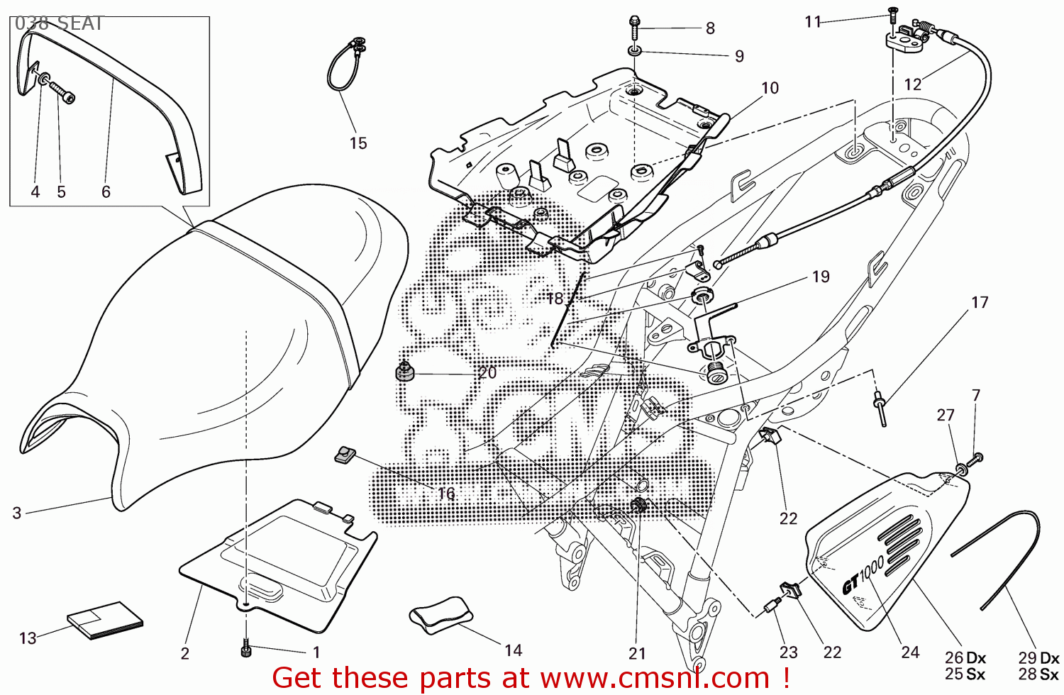 Ducati SCGT1000 2007 EU (SPORTCLASSIC GT 1000) 9151-2462A 038 SEAT ...