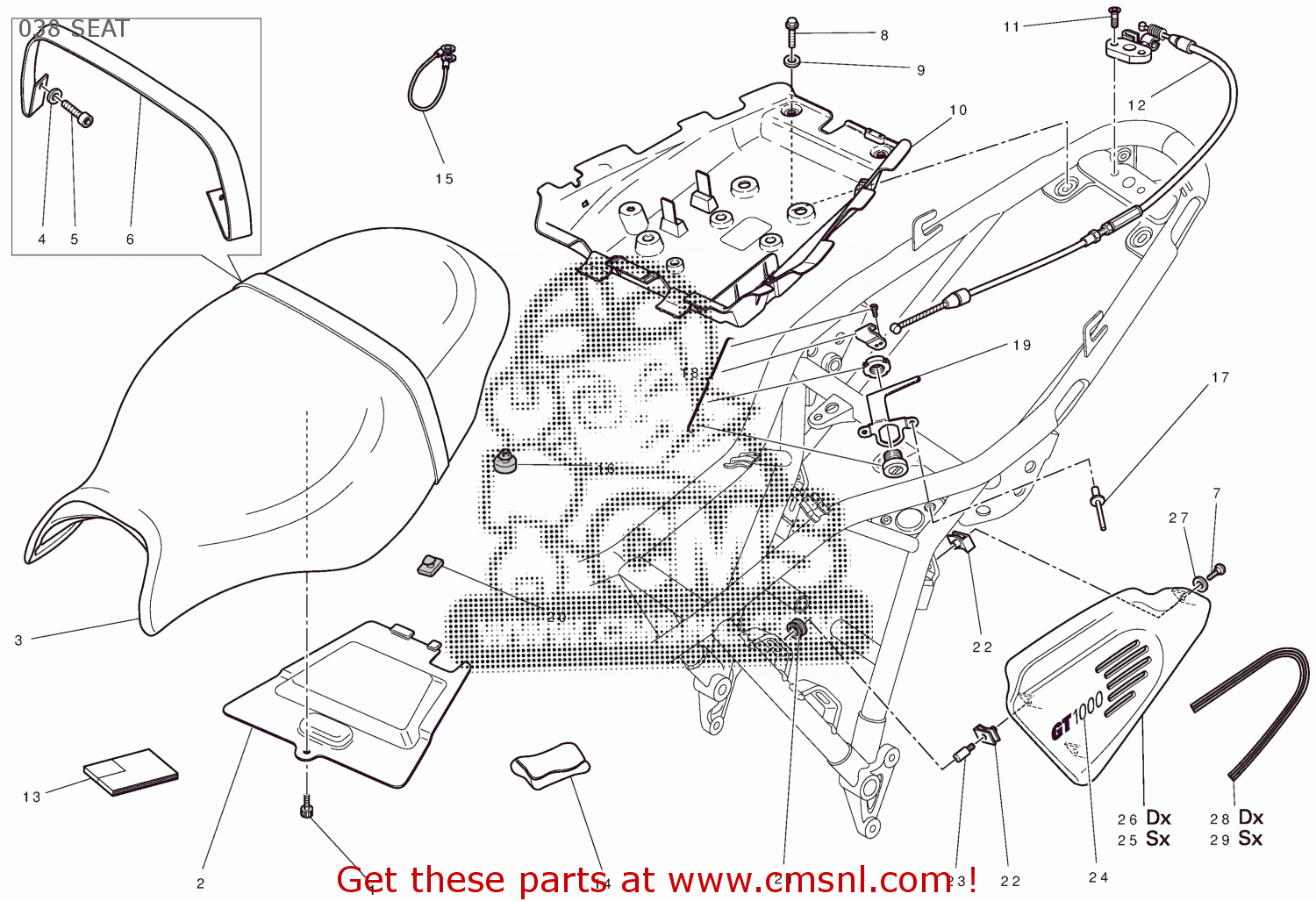 Ducati SCGT1000 2010 EU (SPORTCLASSIC GT 1000) 9151-2981A 038 SEAT ...