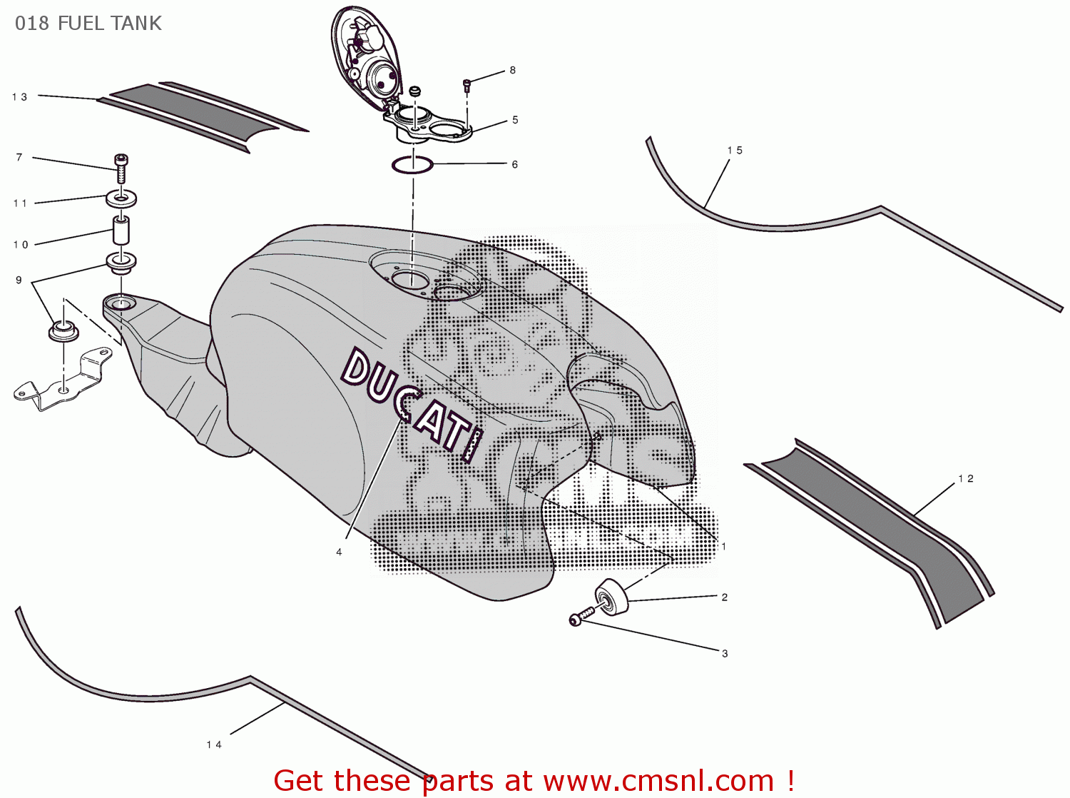 Ducati SCGT1000 2010 USA (SPORTCLASSIC GT 1000) 9151-2981B 018 FUEL ...