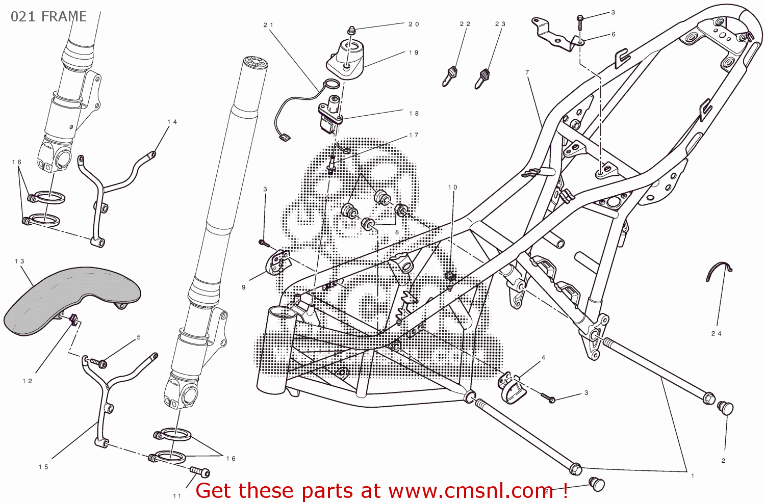 Ducati SCGT1000 2010 USA (SPORTCLASSIC GT 1000) 9151-2981B 021 FRAME ...