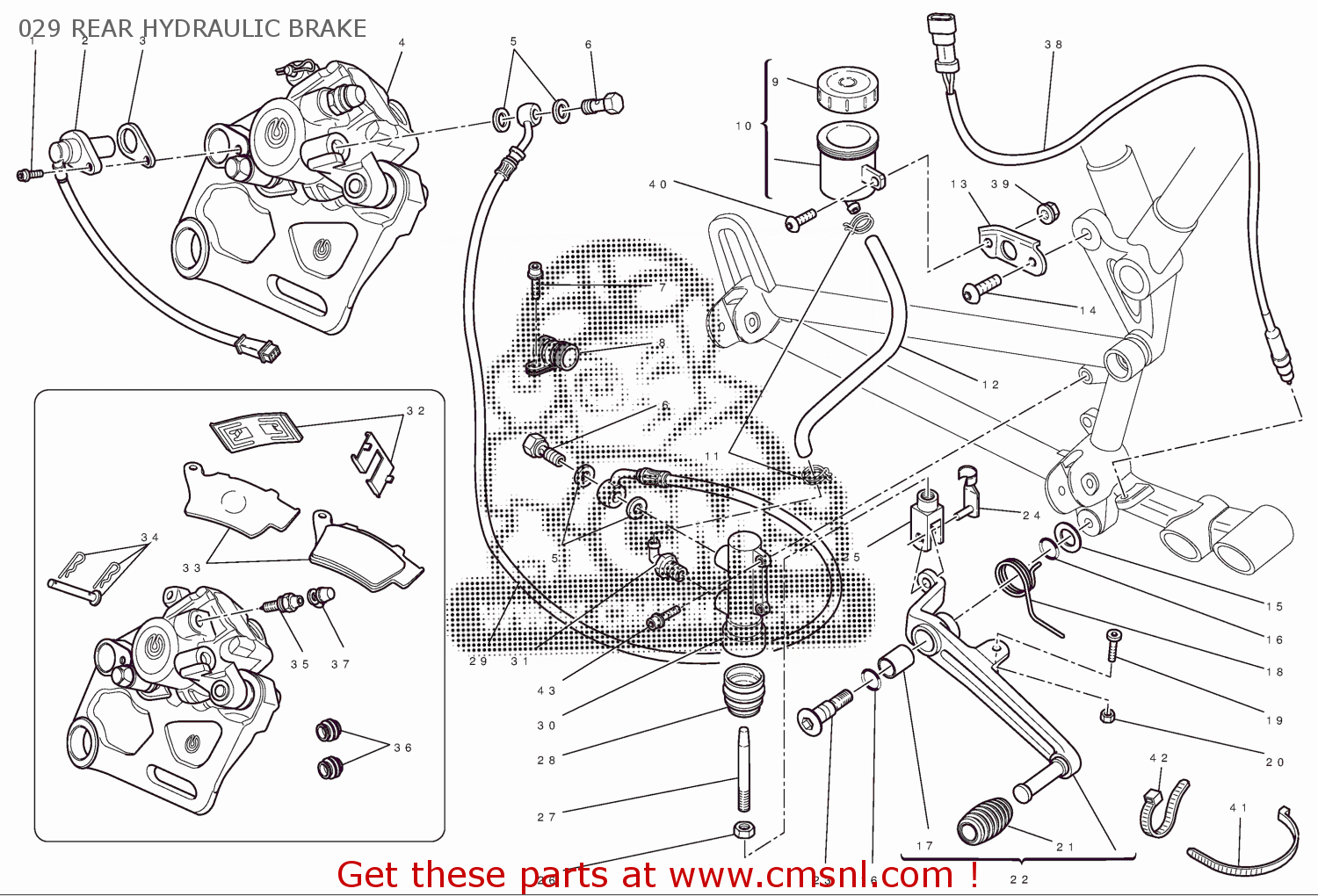 Ducati SCGT1000 2010 USA (SPORTCLASSIC GT 1000) 9151-2981B 029 REAR ...