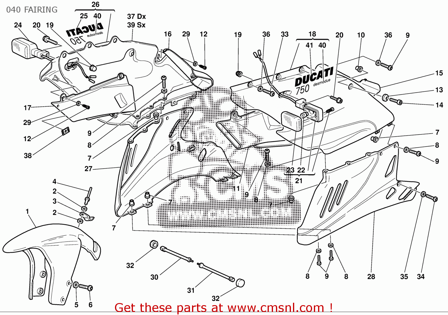 Ducati SS750 2001 USA (SUPERSPORT 750 USA) 9151-0861C 040 FAIRING - buy ...