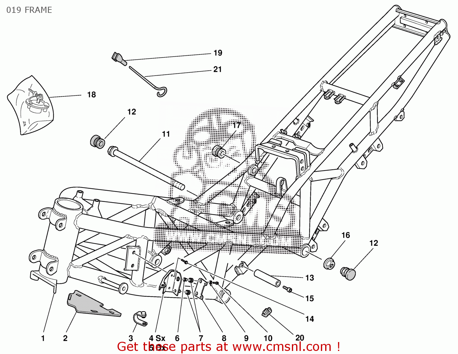 Ducati STST4 2001 EU (SPORTTOURING ST4) 9151-0621C 019 FRAME - buy ...