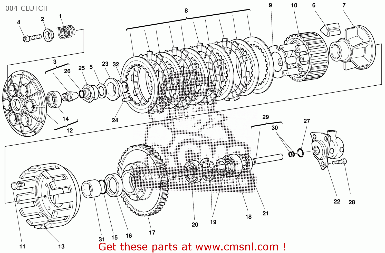 Ducati STST4 2001 USA (SPORTTOURING ST4) 9151-0631C 004 CLUTCH - buy ...
