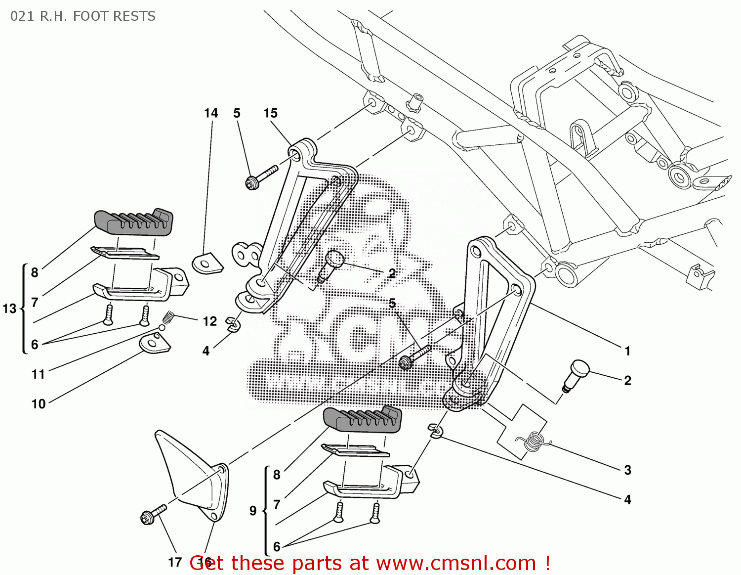Ducati STST4 2001 USA (SPORTTOURING ST4) 9151-0631C 021 R.H. FOOT RESTS ...
