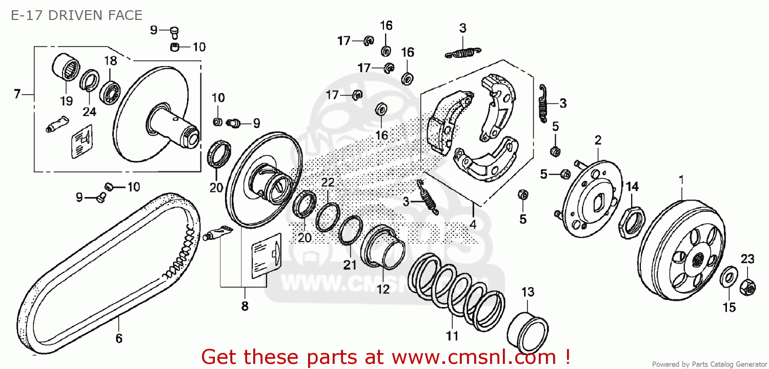 23224KVY900: Face Set, Movable Driven Honda - buy the 23224-KVY-900 at ...