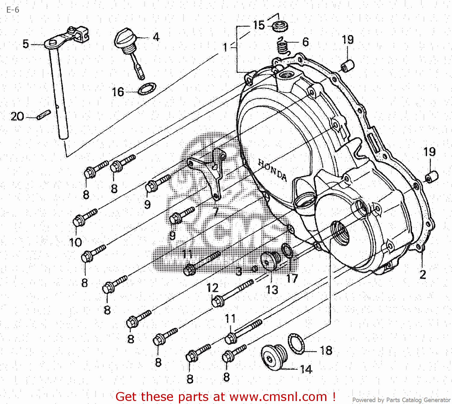 COVER COMP,R for CB400F SUPER FOUR TYPE II 1992 (N) JAPAN NC31-100 ...