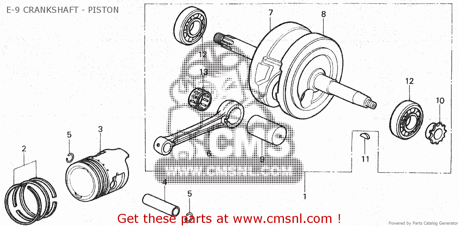 13000GB6913: Crank Shaft Comp Honda - buy the 13000-GB6-913 at CMSNL