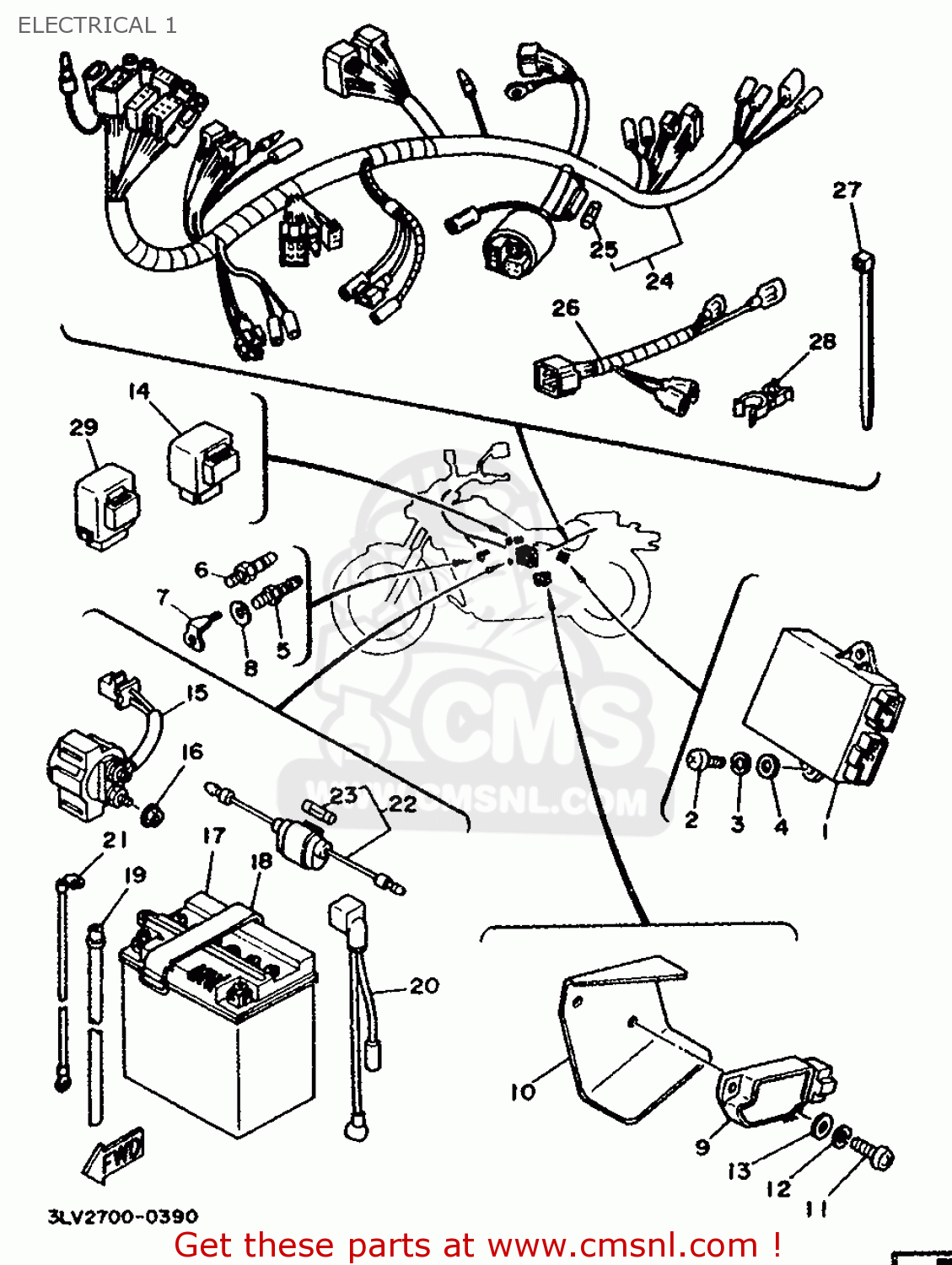 3LS8259000: Wire Harness Assy Yamaha - buy the 3LS-82590-00-00 at CMSNL