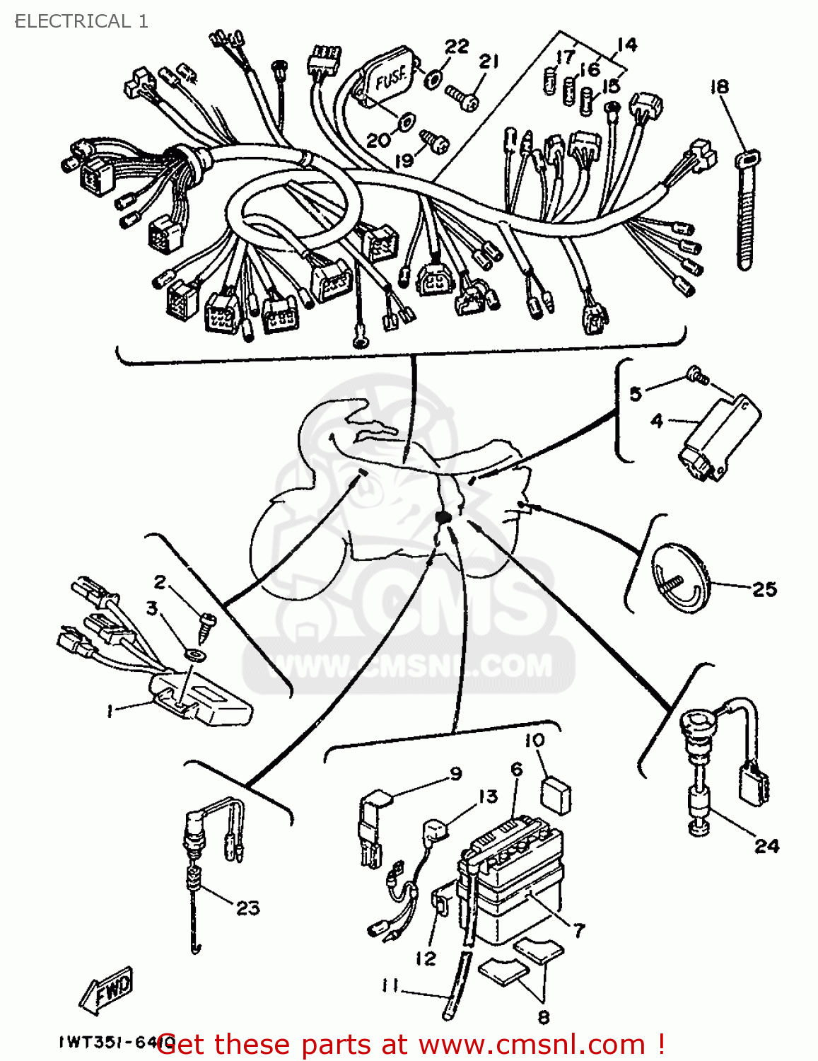 1WT8259000: Wire Harness Assy Yamaha - buy the 1WT-82590-00 at CMSNL