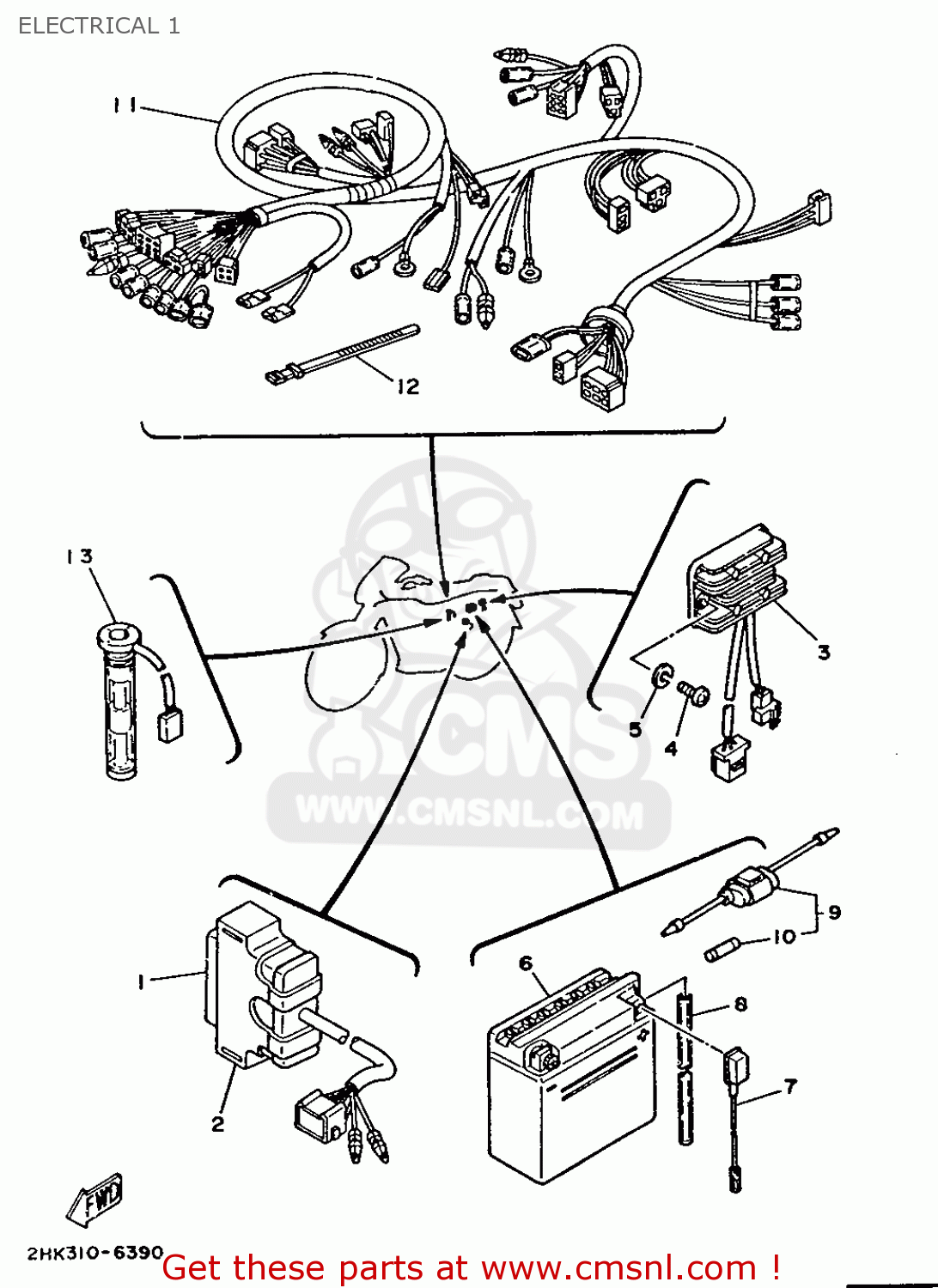 2HK8259000: Wire Harness Assy Yamaha - buy the 2HK-82590-00-00 at CMSNL