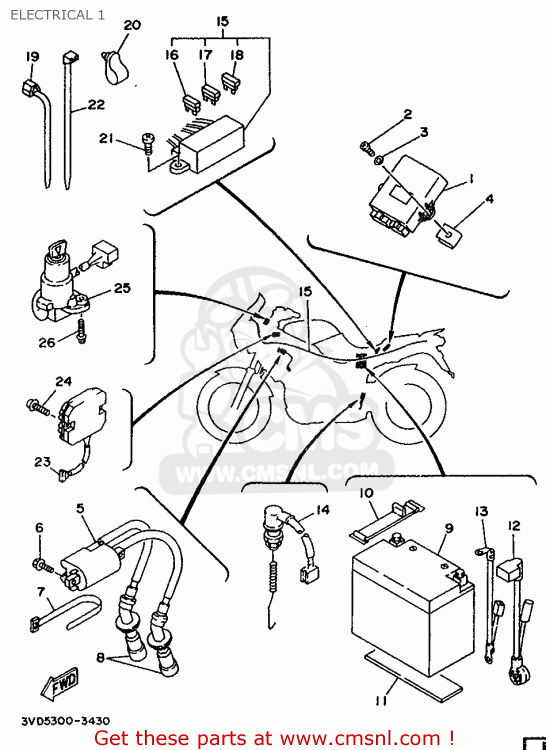 3VD8259010: Wire Harness Assy Yamaha - buy the 3VD-82590-10 at CMSNL