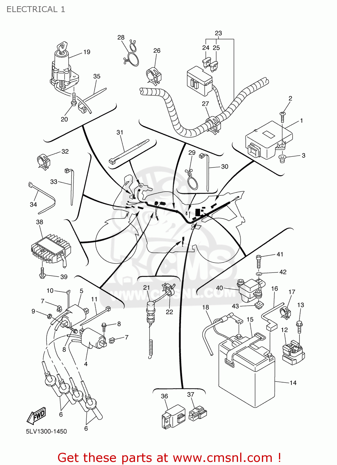 5LV8259000: Wire Harness Assy Yamaha - buy the 5LV-82590-00 at CMSNL