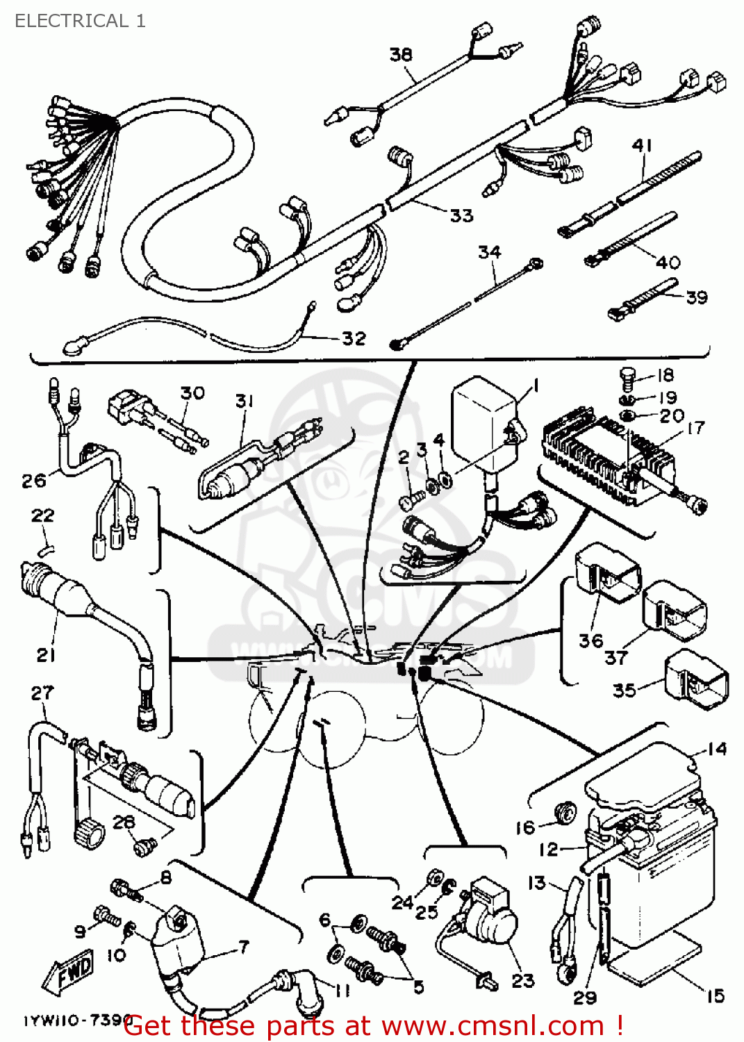 1YW8259000: Wire Harness Assy Yamaha - buy the 1YW-82590-00-00 at CMSNL