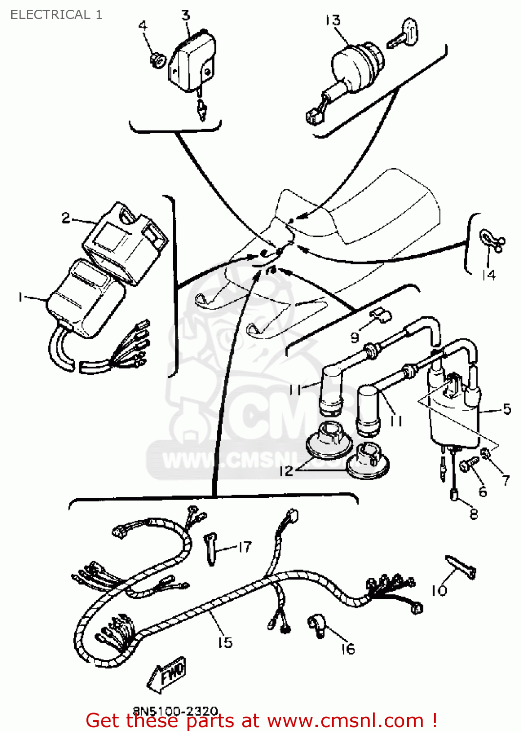 WIRE HARNESS ASSY for ET340 TF ENTICER 1982/1983 - order at CMSNL