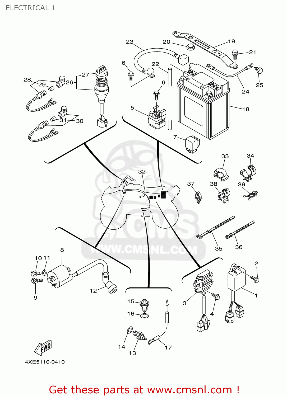 STARTER RELAY ASSY for TT600RE 2004 5CH5 ITALY 1C5CH-300E2 - order at CMSNL