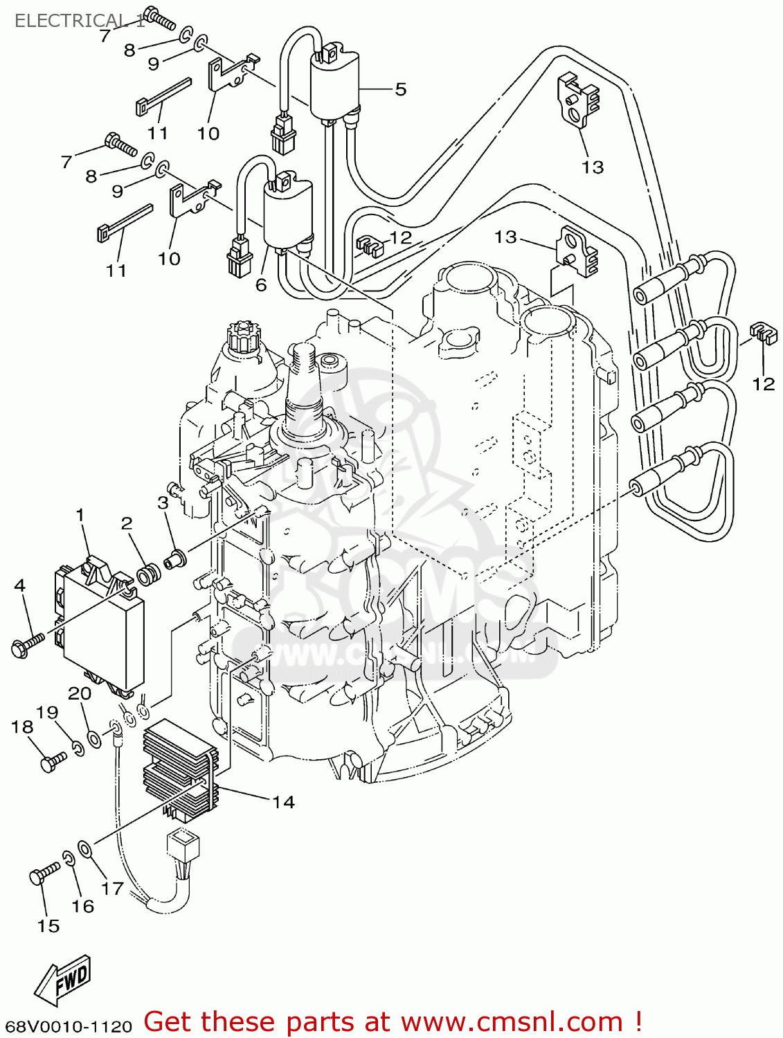 68V8591A01: Engine Control Unit Assy Yamaha - buy the 68V-8591A-01 at CMSNL