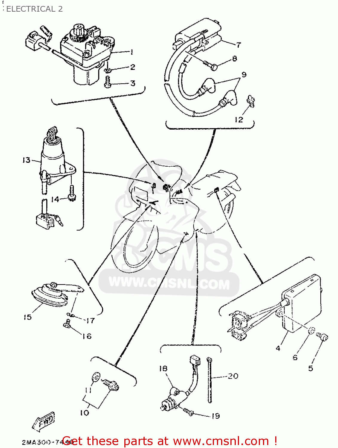 CONTROL UNIT ASSY for TZR250 1988 2XW1 FRANCE 282XW-351F1 - order at CMSNL