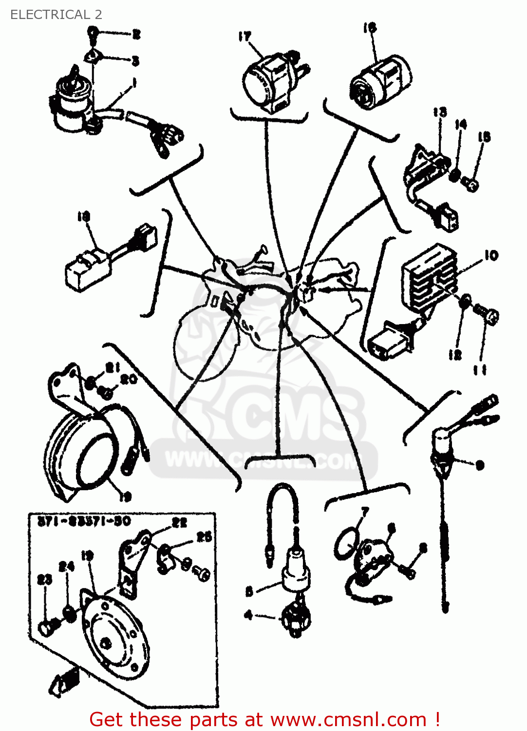 3718194022: Starter Relay Assy Yamaha - buy the 371-81940-22 at CMSNL