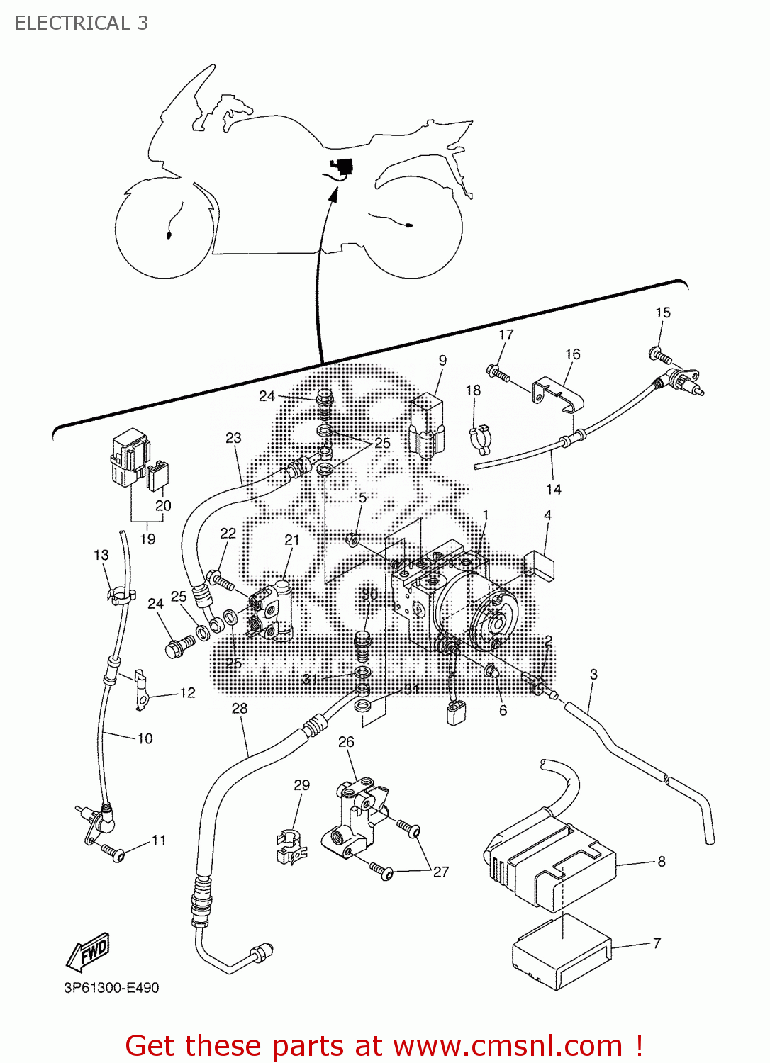 3P68597000: Wheel Sensor Assy, Front Yamaha - buy the 3P6-85970-00-00 ...