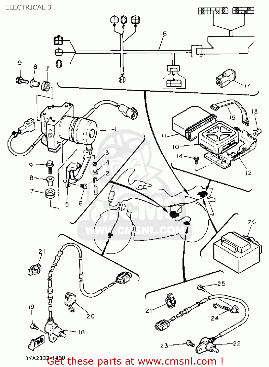 3YA8594000: Electronic Control Unit Assy Yamaha - buy the 3YA-85940-00 ...