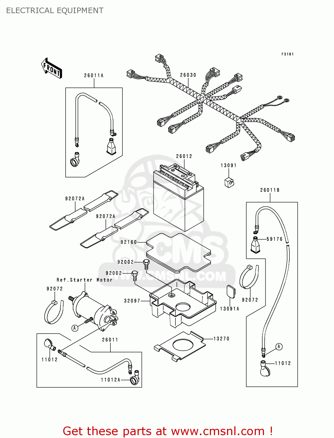 260113846: Wire-lead,relay-batte Kawasaki - buy the 26011-3846 at CMSNL