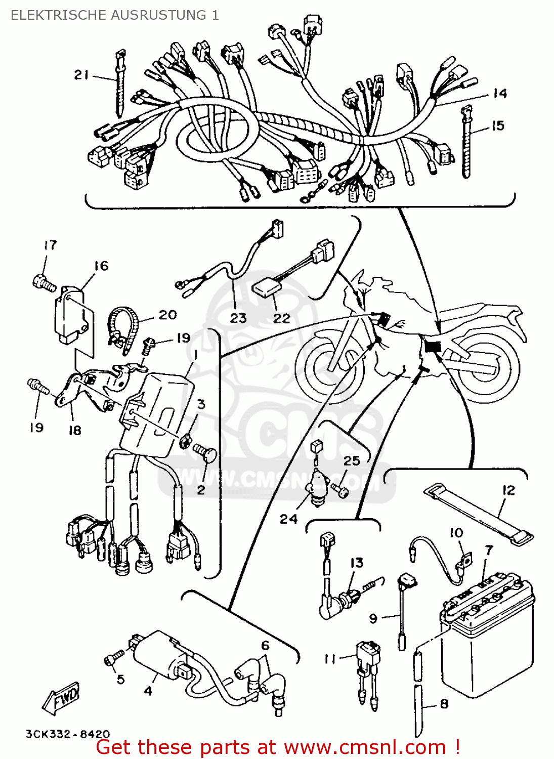 3CK8259000: Wire Harness Assy Yamaha - buy the 3CK-82590-00-00 at CMSNL