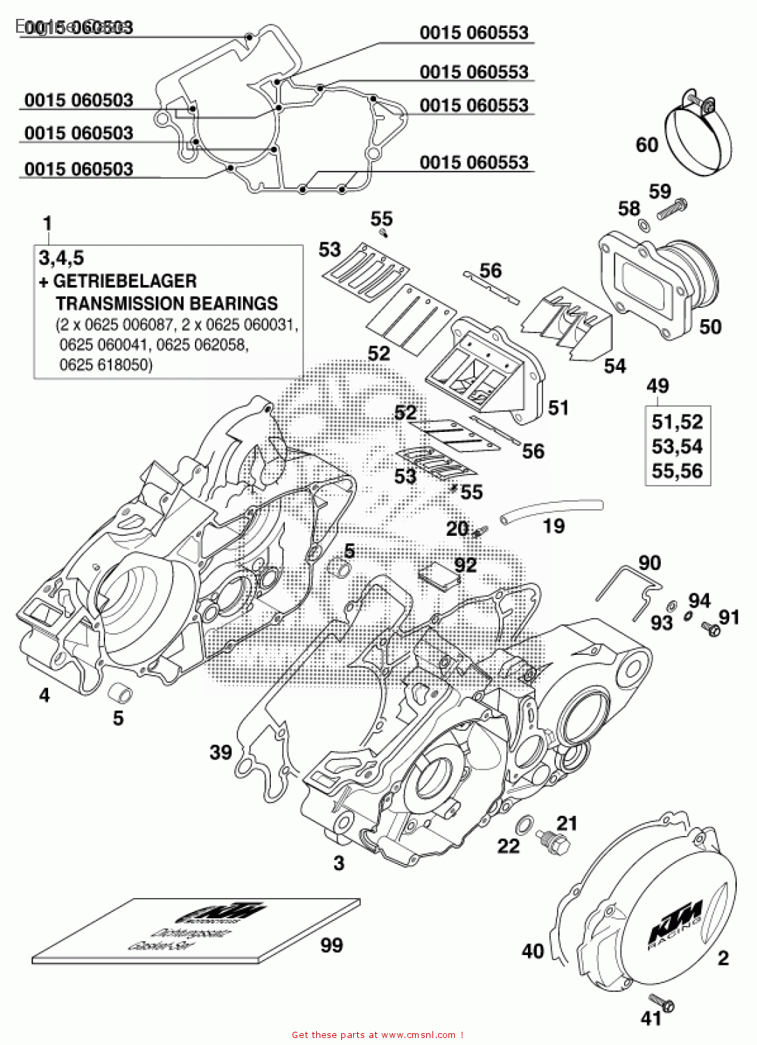 INTAKE FLANGE 125 '98 for 200 EXC USA 1999 - order at CMSNL