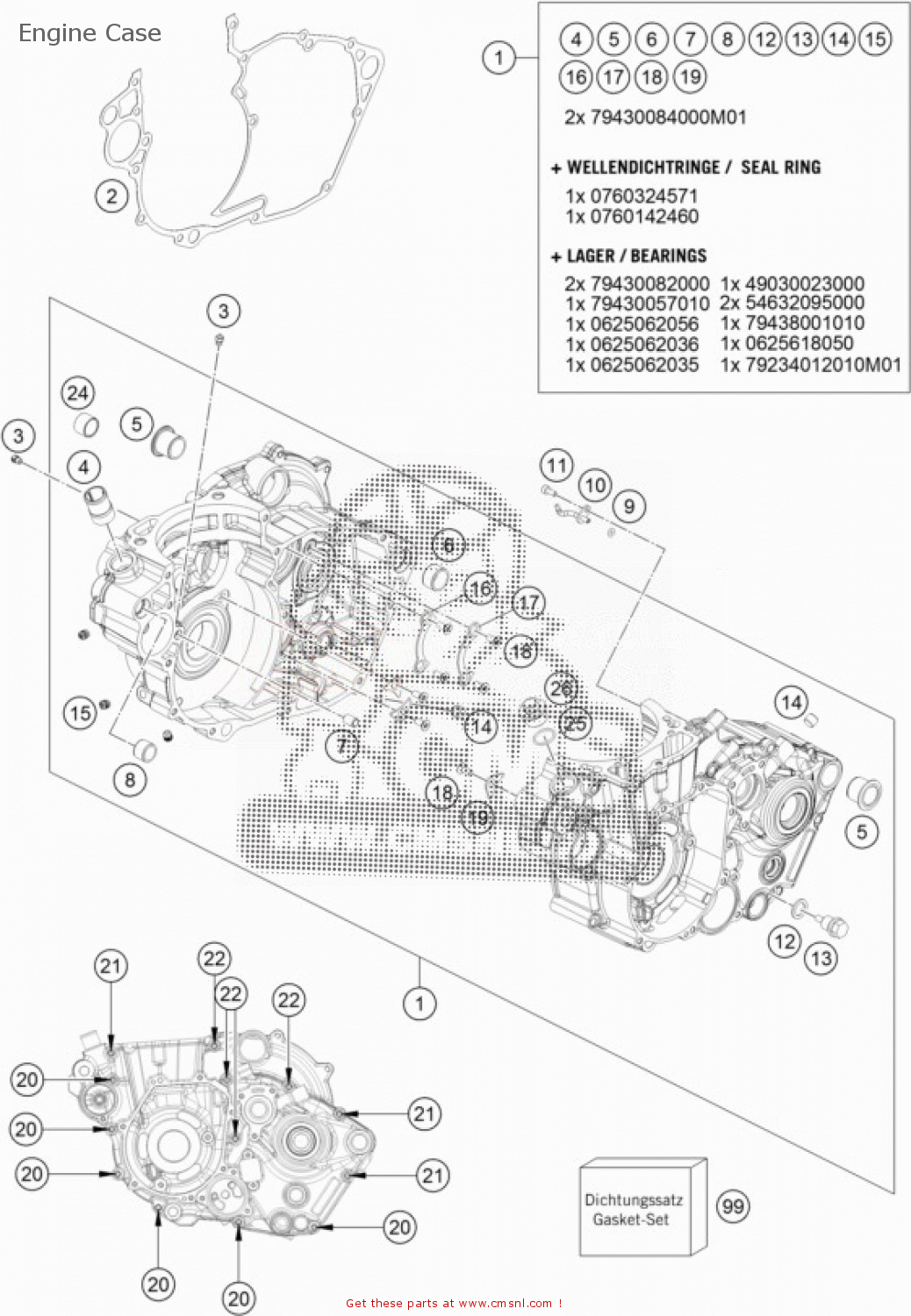 ENGINE CASE CMPL. for 450 RALLY Factory Replica 2019 - order at CMSNL