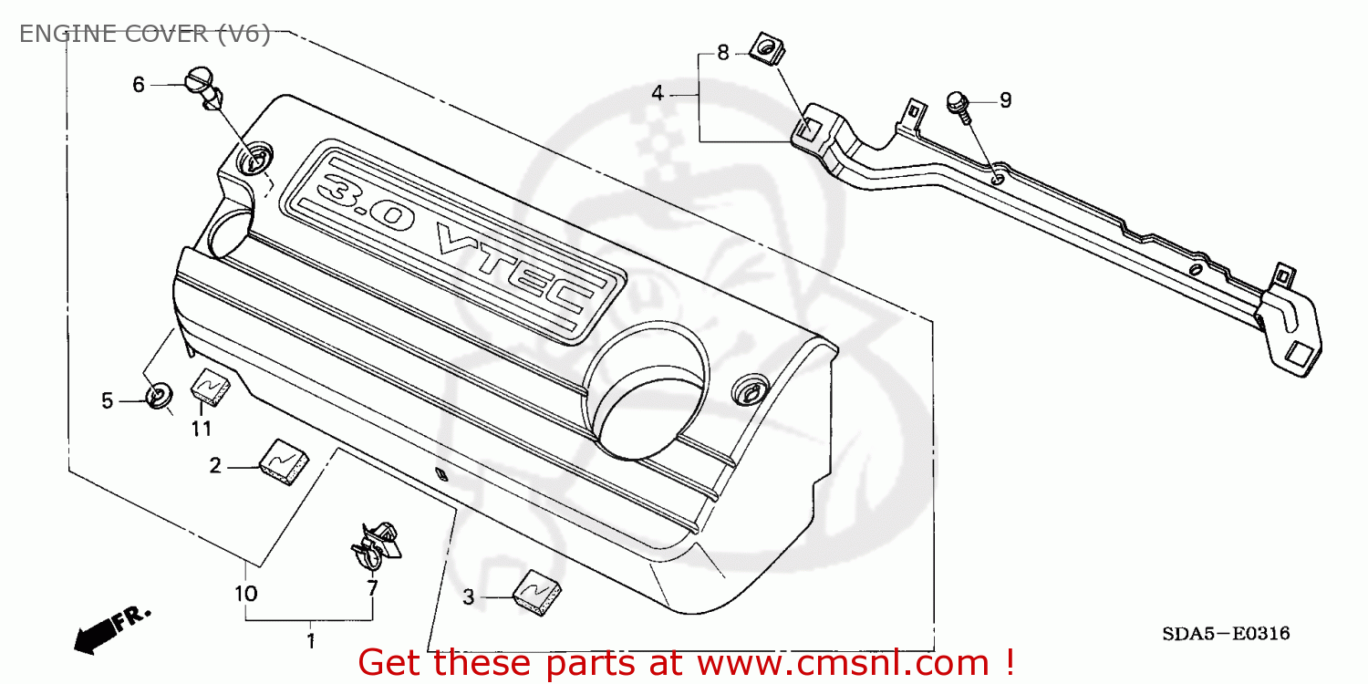 17141RCAA00: Rubber A,eng Cove Honda - buy the 17141-RCA-A00 at CMSNL