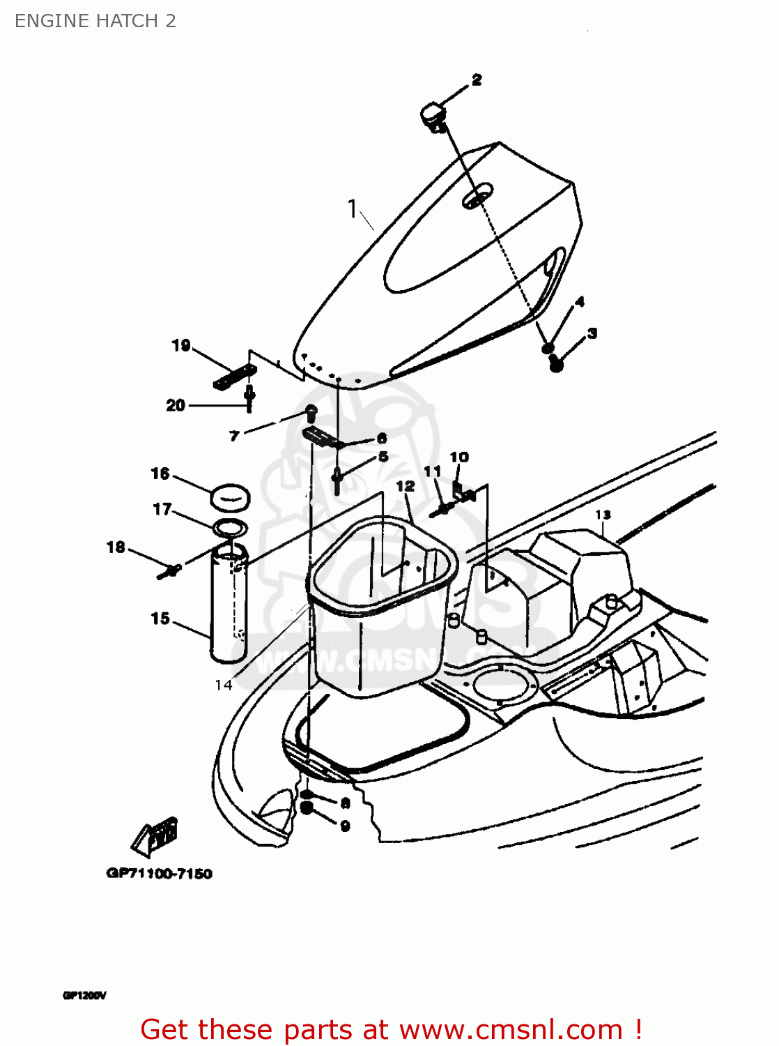 GP7U516A00: Engine Hood Comp. Yamaha - buy the GP7-U516A-00 at CMSNL