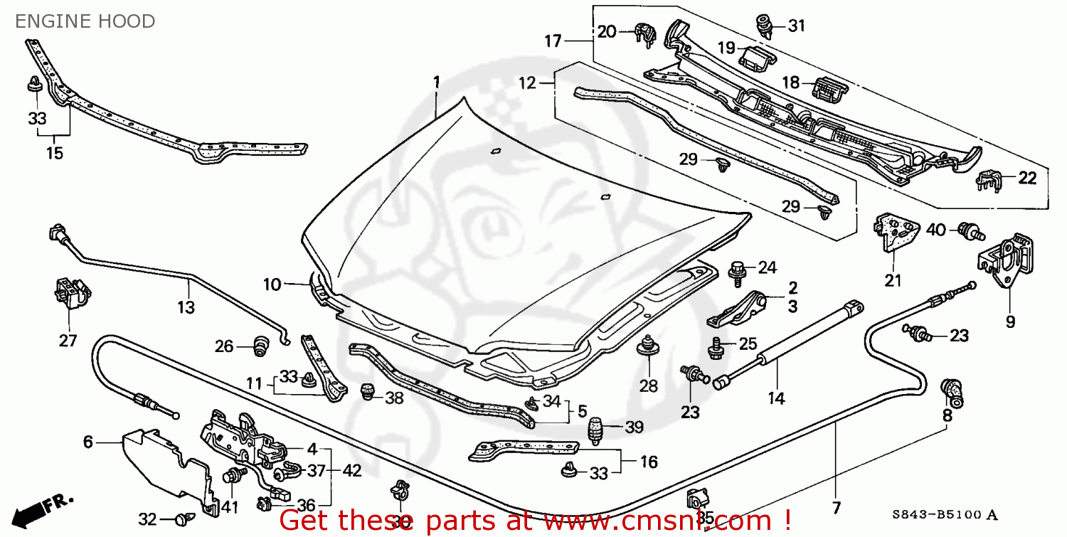 60100S87A90ZZ: Hood Comp(dot) Honda - buy the 60100-S87-A90ZZ at CMSNL