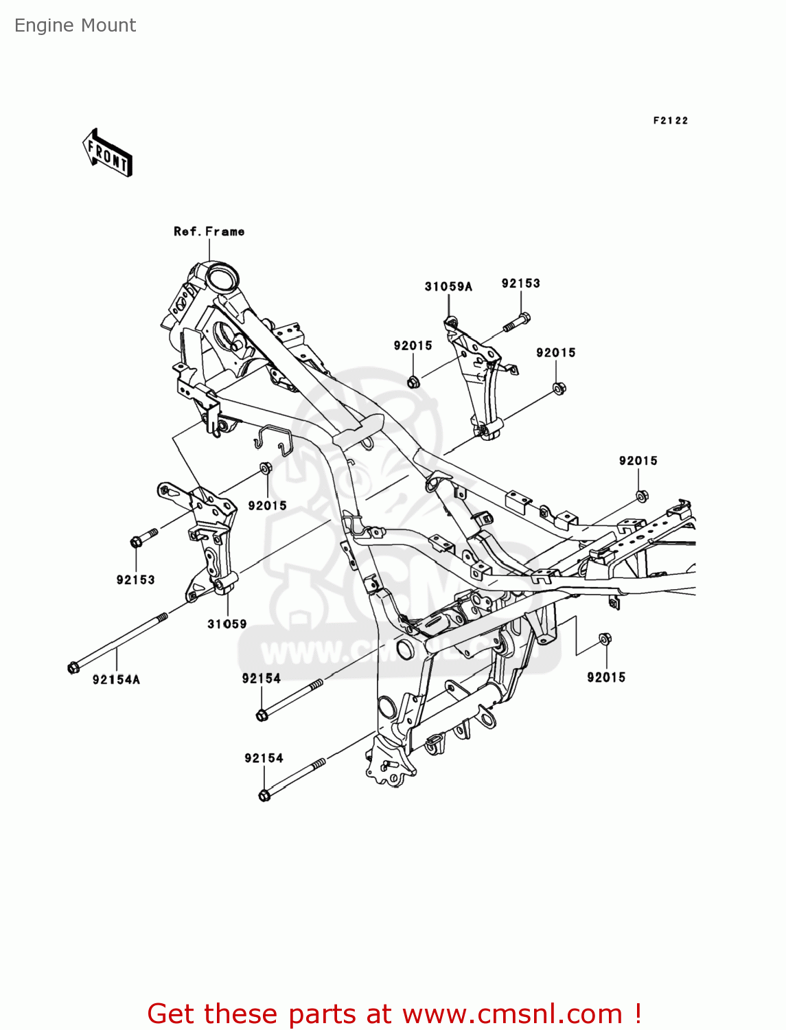 310590001: Bracket-comp-engine,l Kawasaki - buy the 31059-0001 at CMSNL