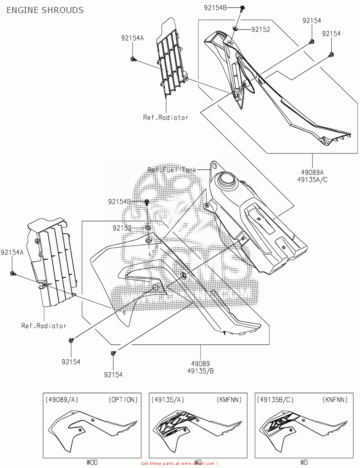 490890947290: Shroud-engine,rh,l.gr Kawasaki - buy the 49089-0947-290 ...