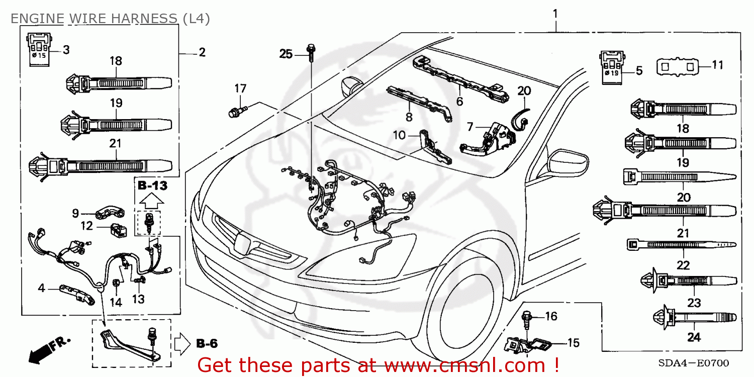 32110RAAA50: Wire Harness, Engine Honda - buy the 32110-RAA-A50 at CMSNL