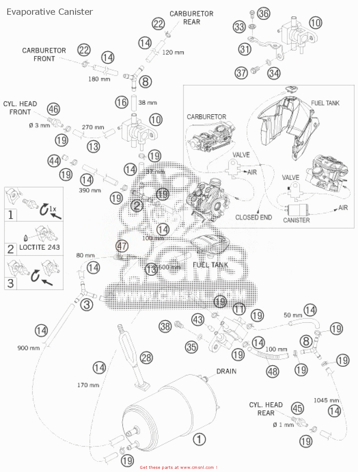 BUSHING EVAP-VALVE 04 for 950 SUPER ENDURO R USA 2009 - order at CMSNL