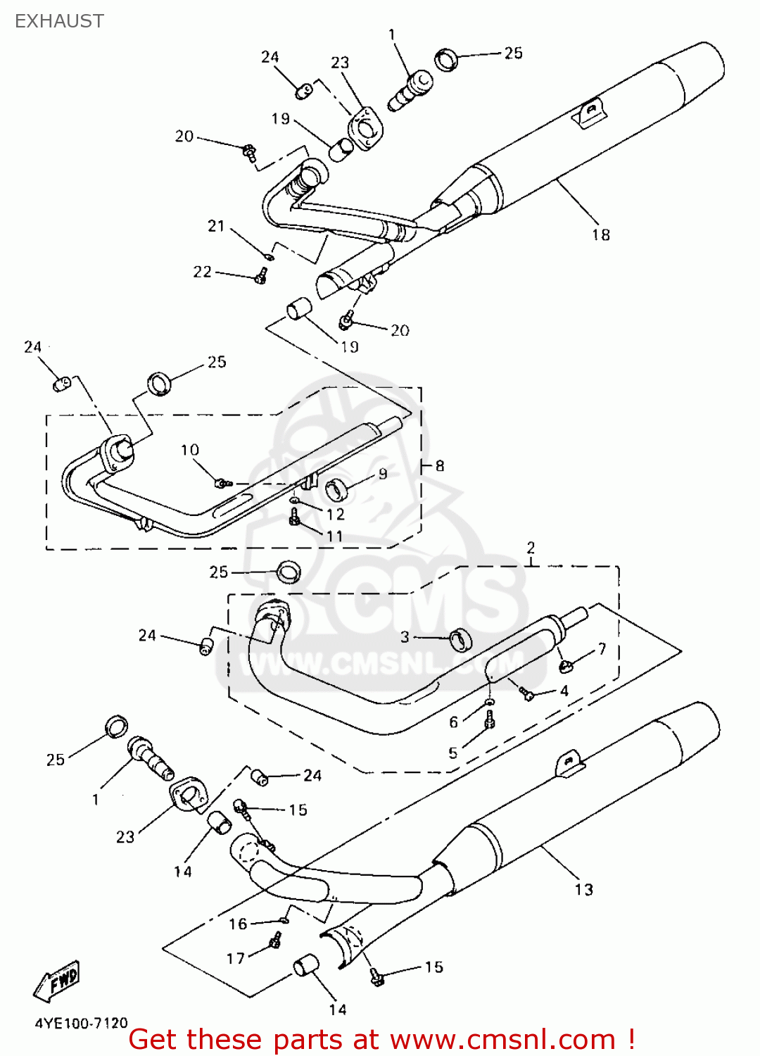 4YE1461400: Flange, Exhaust Pipe Yamaha - buy the 4YE-14614-00 at CMSNL