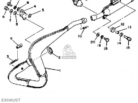 EXHAUST PIPE ASSY 1 for YZ465 COMPETITION 1981 (B) USA - order at CMSNL