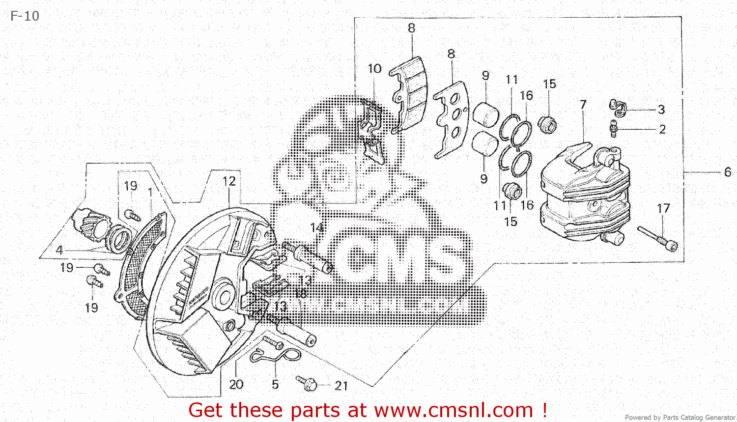45100KE8006: Caliper,l.fr. Honda - buy the 45100-KE8-006 at CMSNL