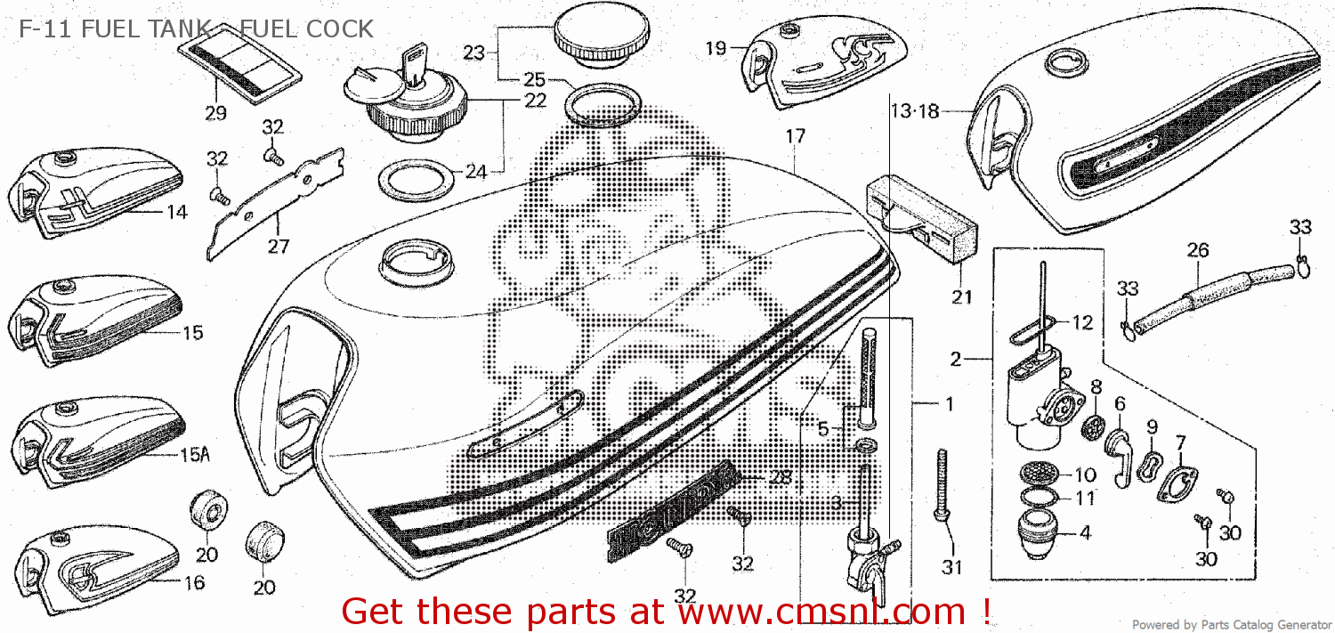 17520397740ZB: Tank Sub Assy., Fuel *pb-3c* Honda - buy the 17520-397 ...