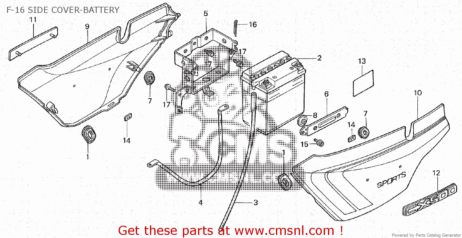 87125KC8620: Emb,r.side Cover Honda - buy the 87125-KC8-620 at CMSNL