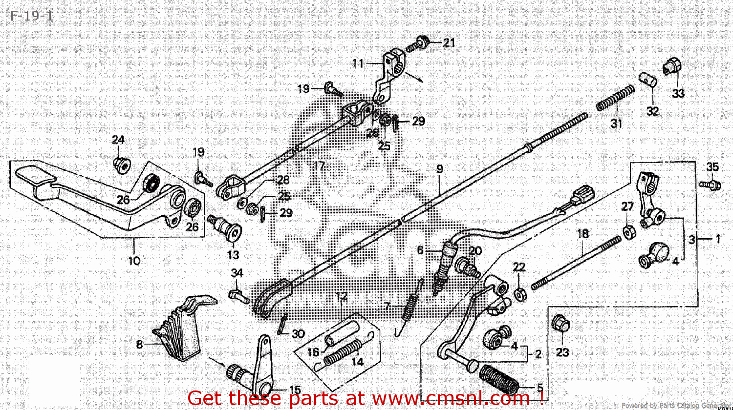 46513KR3870: Shaft,brake Pivot Honda - buy the 46513-KR3-870 at CMSNL