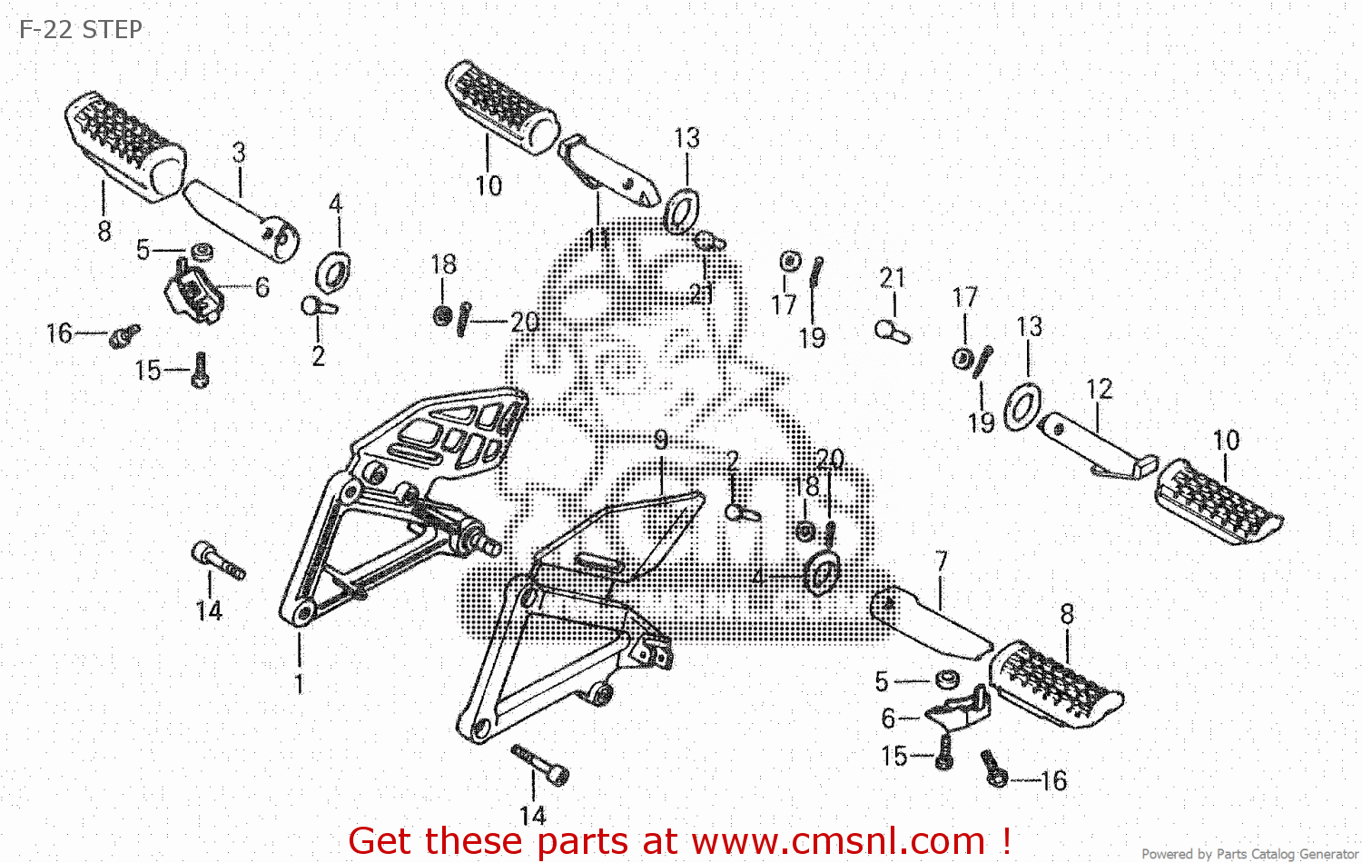 50712KW6960: Bar, L. Pillion Step Honda - buy the 50712-KW6-960 at CMSNL