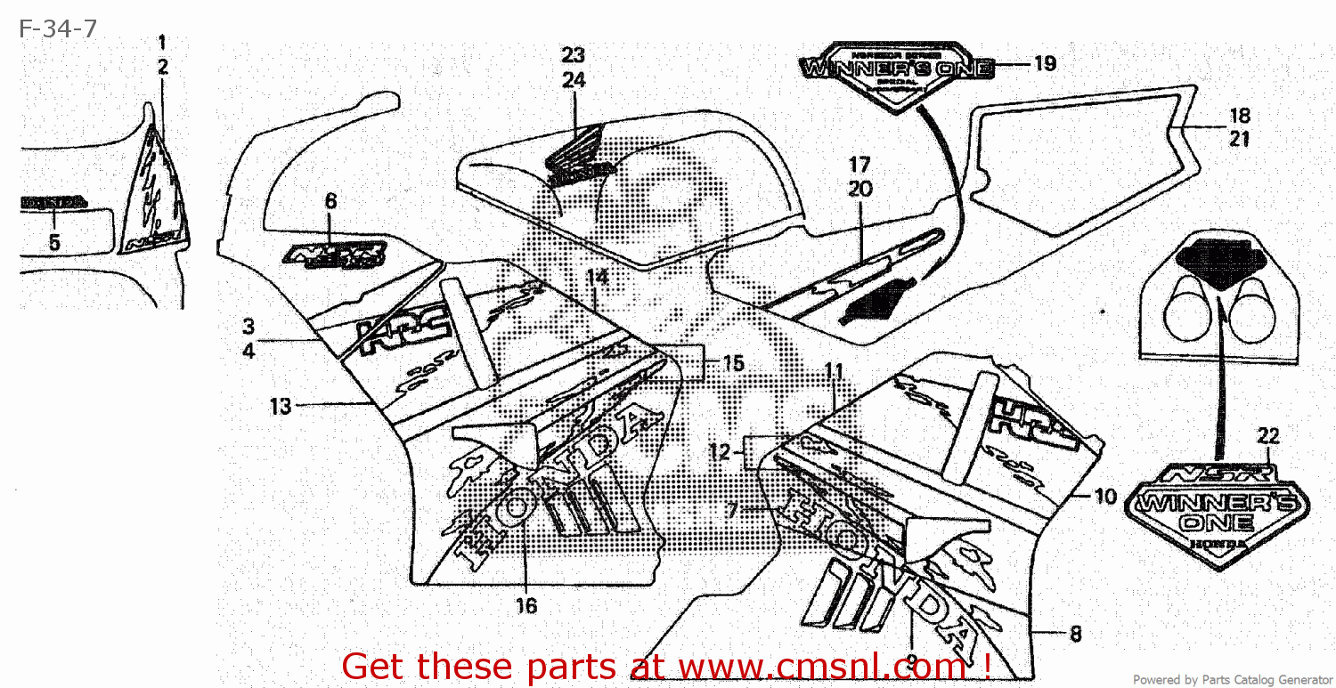 83615KV3960ZA: Mark,winn*type12* Honda - buy the 83615-KV3-960ZA at CMSNL