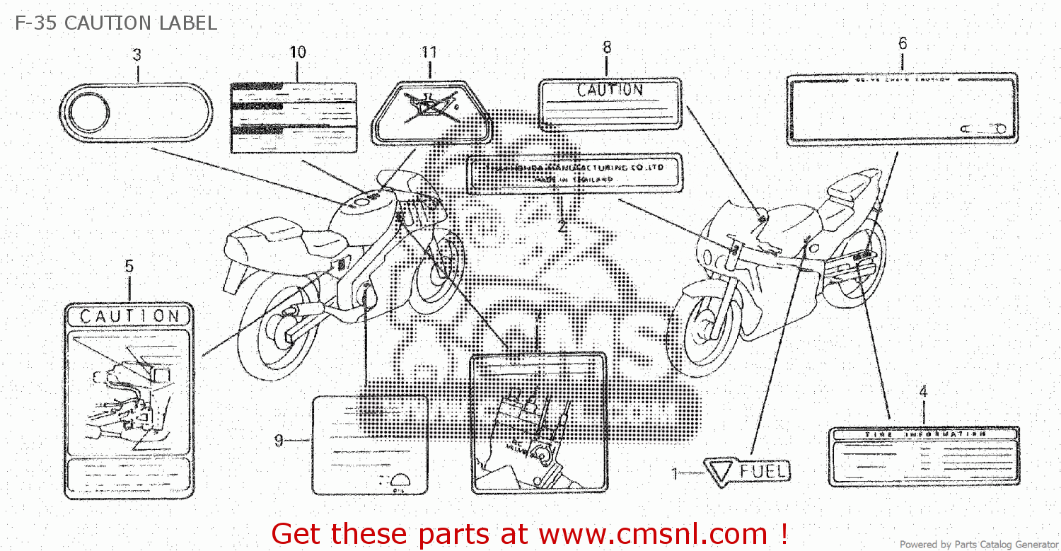 87507KW6900: Mark, Drive Chain Caution Honda - buy the 87507-KW6-900 at CMSNL