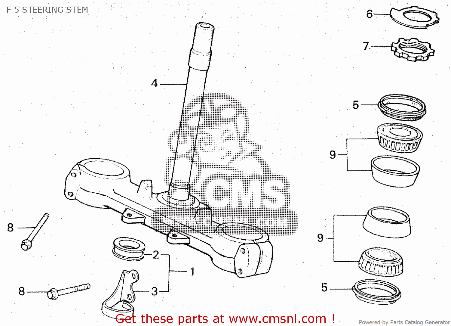 53200KN5650: Stem Comp.,strg Honda - buy the 53200-KN5-650 at CMSNL